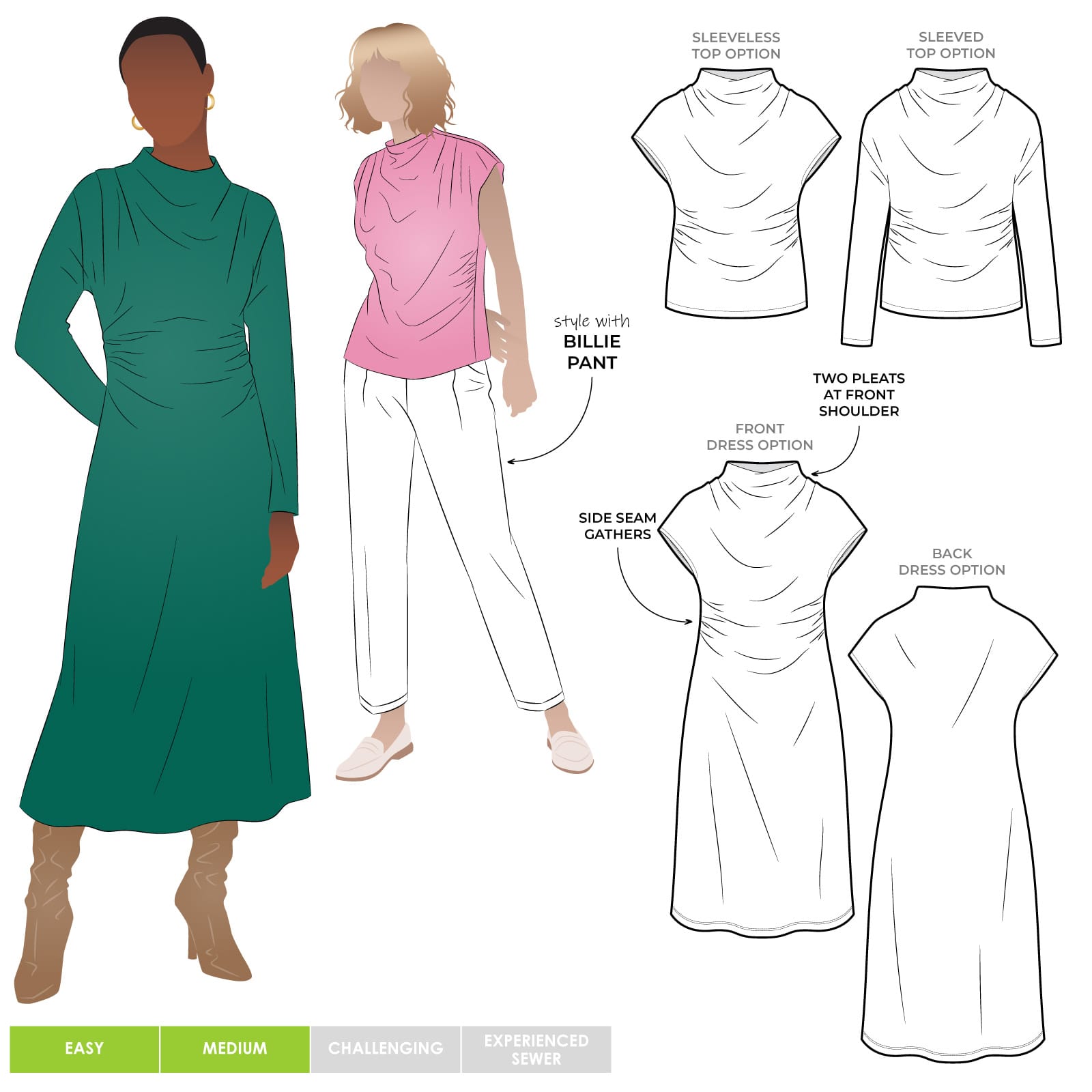 Rowie Knit Top + Dress Sizes 4-16 - Style Arc Sewing Pattern – Legacy Fabrics