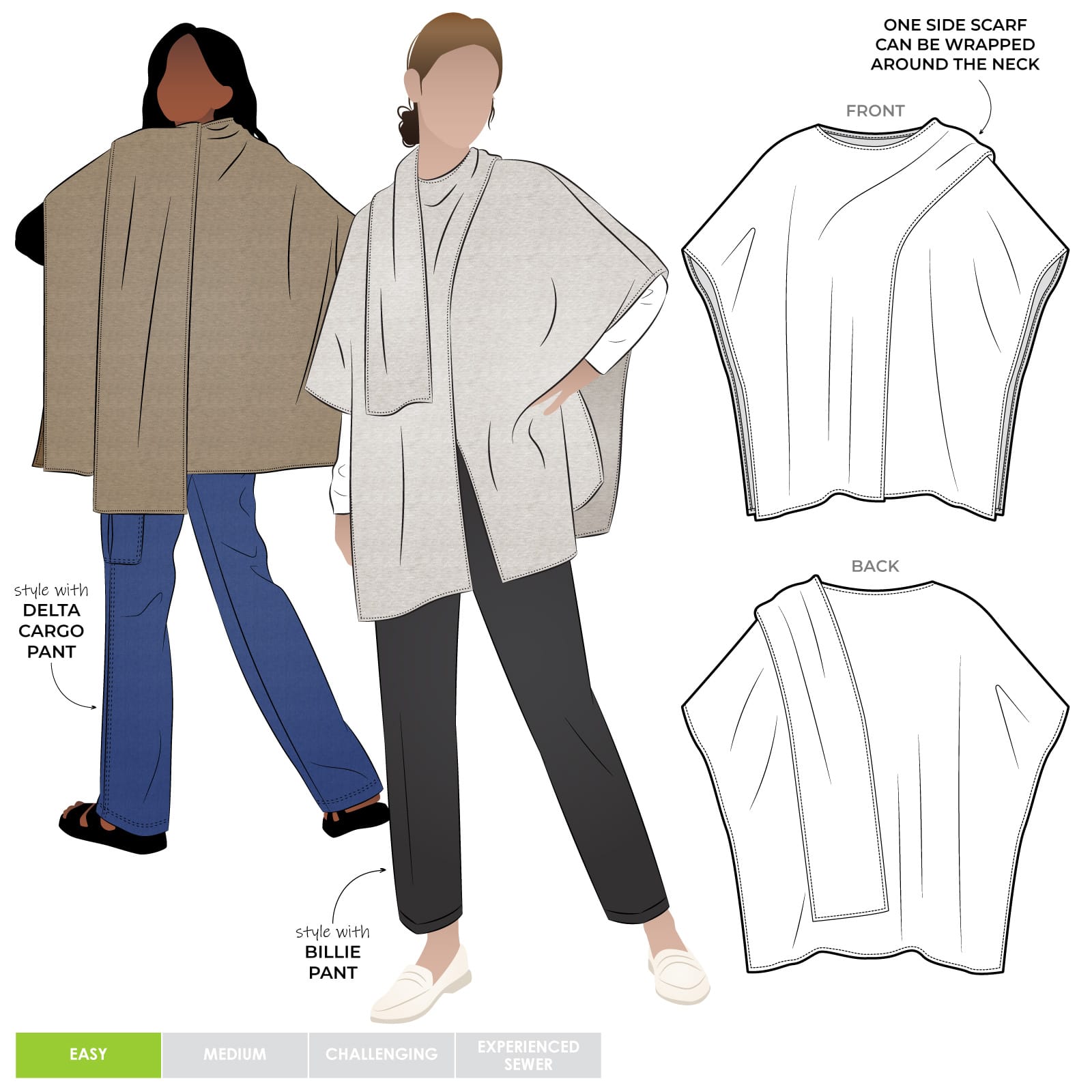 Bijou Cape 10-22 - Style Arc Printed Sewing Pattern – Legacy Fabrics